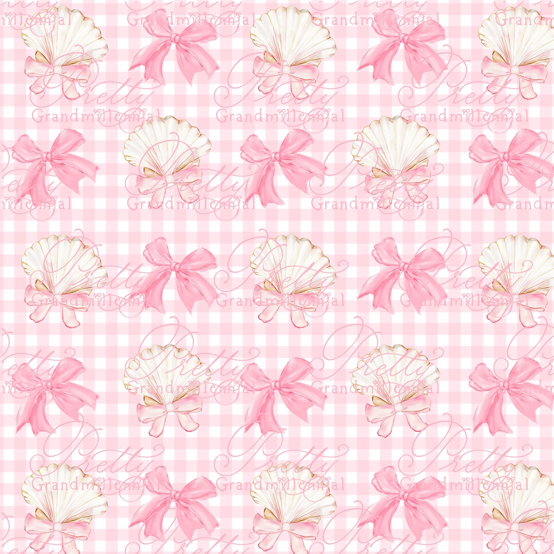 Beach Seashell Seamless Pattern, Preppy Pattern, Grandmillennial ...