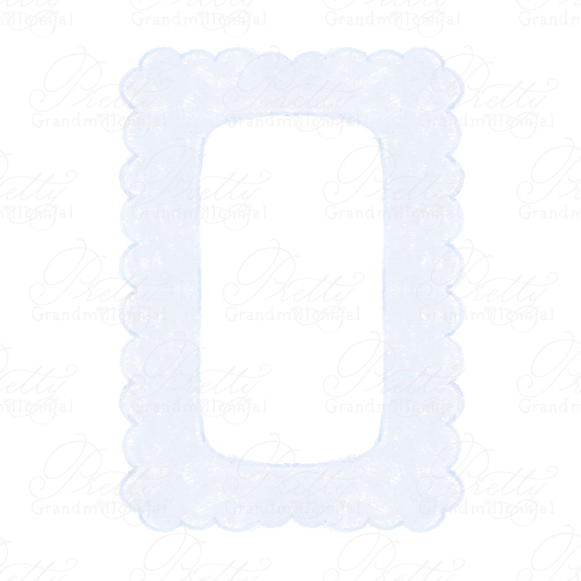 Scalloped Frame Clipart, Bow Ribbon Frame Clipart, Grandmillennial ...