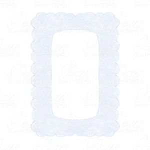 Scalloped Frame Clipart, Bow Ribbon Frame Clipart, Grandmillennial ...