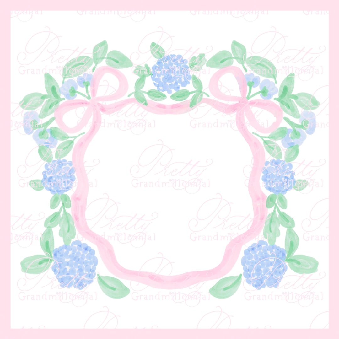 Watercolor Ribbon Bow Crest, Wedding Crest, Watercolor Crest, Double ...