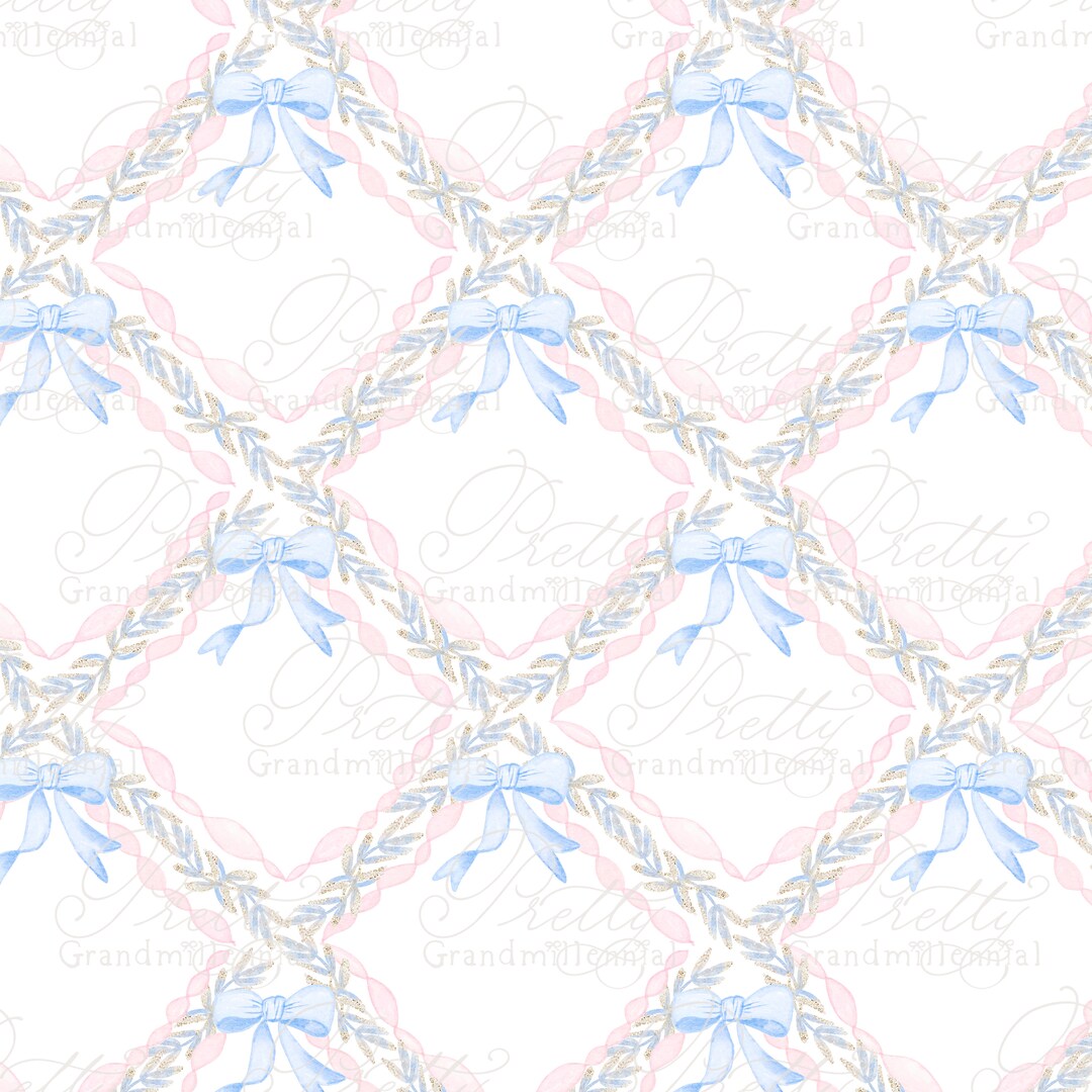 Ribbons Pattern, Seamless Pattern, Bow Pattern, Seamless Pattern ...