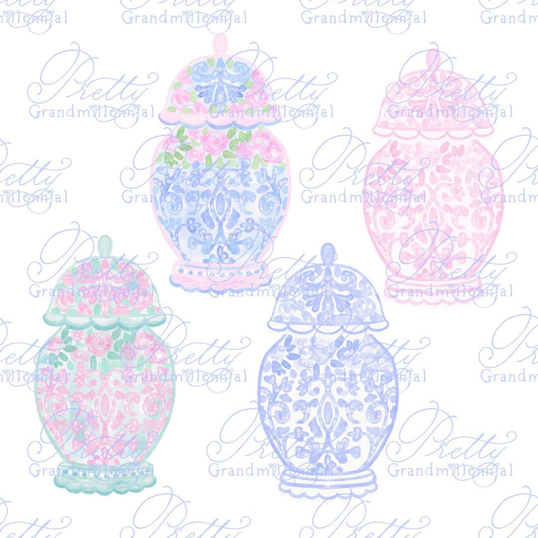 Ginger Jar Clipart, Chinoiserie Vase, Chinoiserie Ginger Jar ...