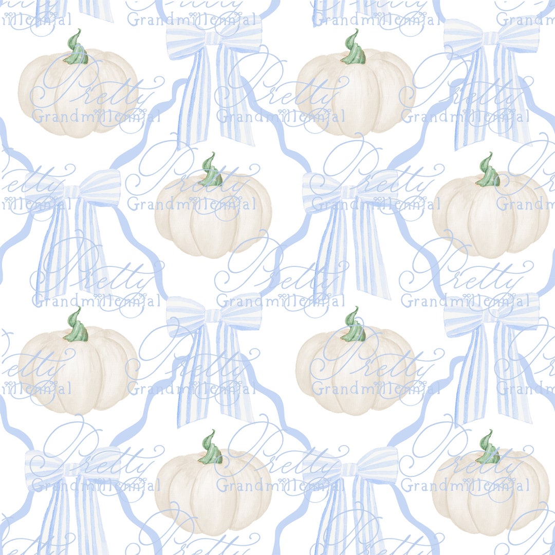 Pumpkin Pattern, Pumpkin Fall Print, Seamless Pattern, Grandmillennial ...