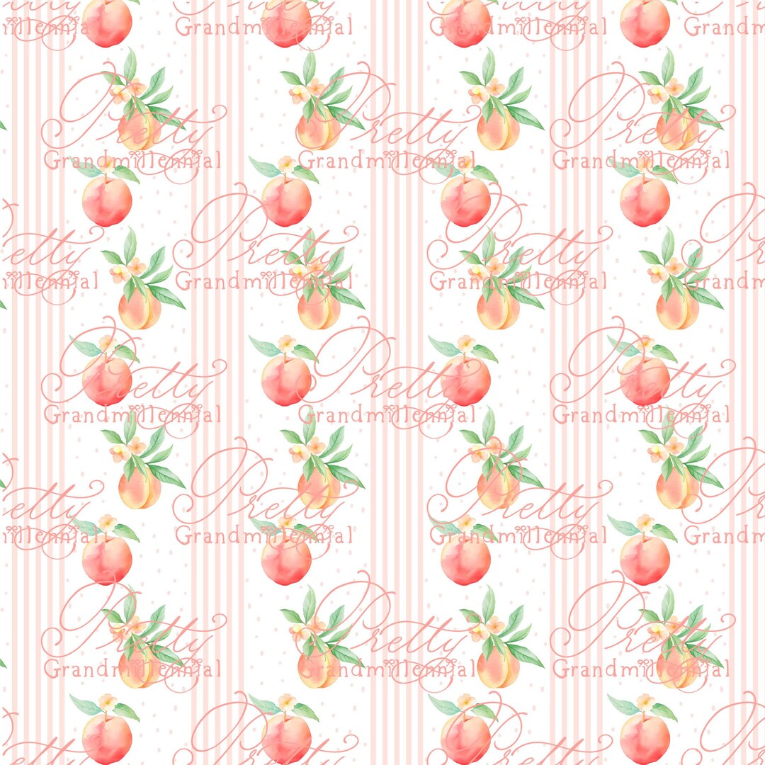 Peach Print, Summer Pattern, Grandmillennial Pattern, Peaches Seamless ...