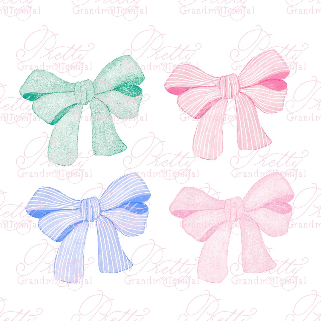 Bows Clipart, Cute Bows, Ribbon Clipart, Pink Bows, Blue Bows ...