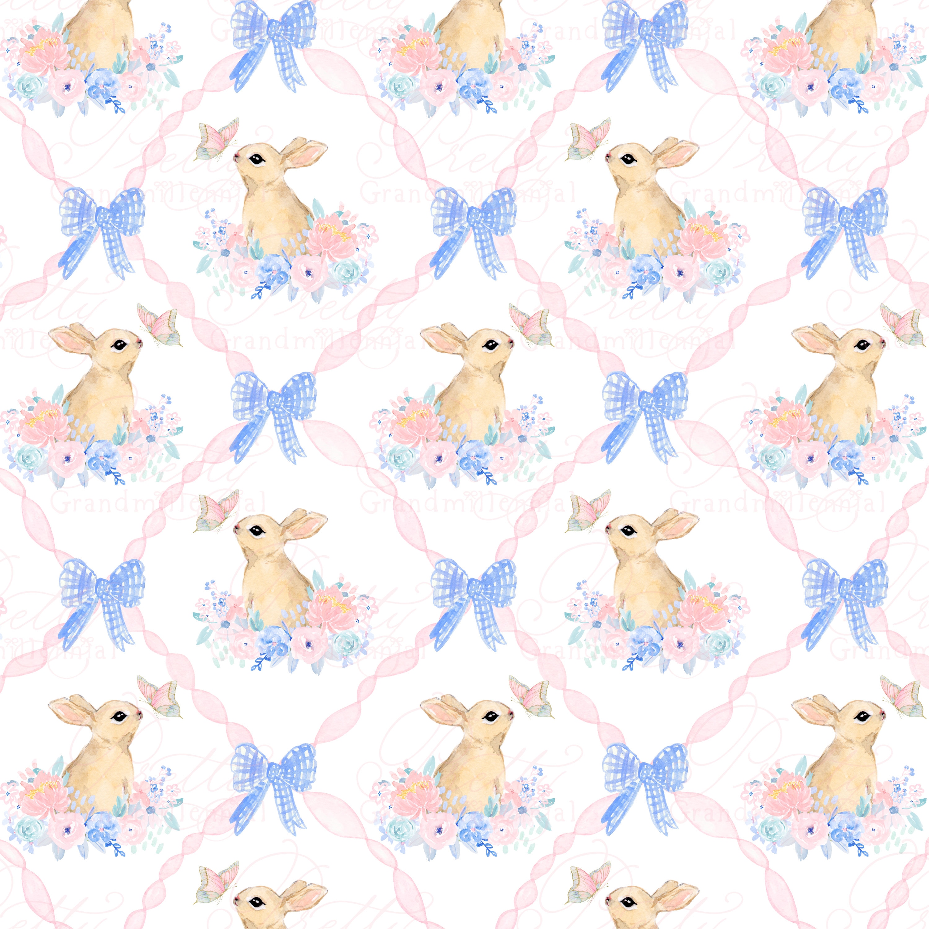 Watercolor Easter Bunny Pattern Easter Pattern Bunny - Etsy