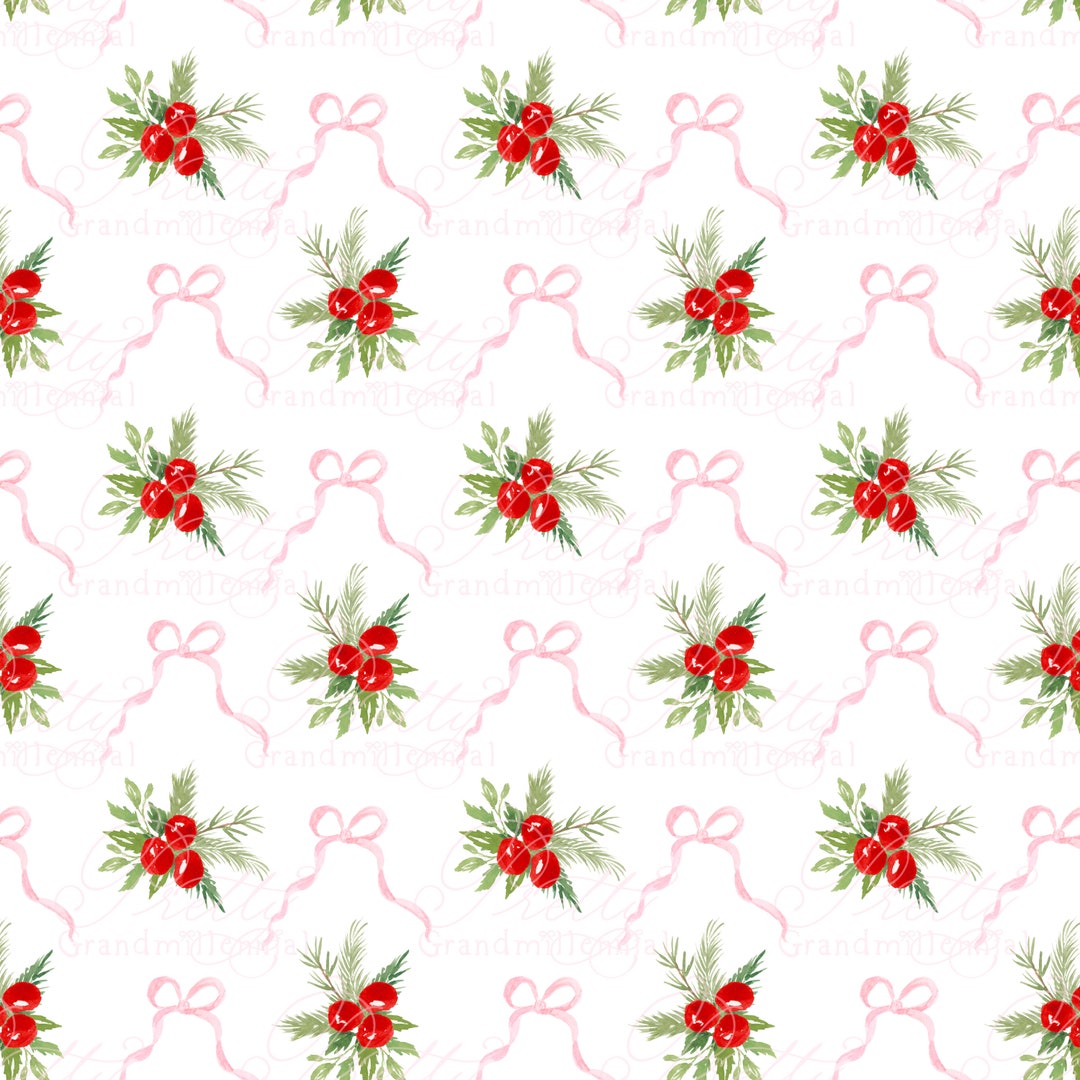 Christmas Ribbon Pattern, Seamless Pattern, Christmas Pattern, Seamless ...