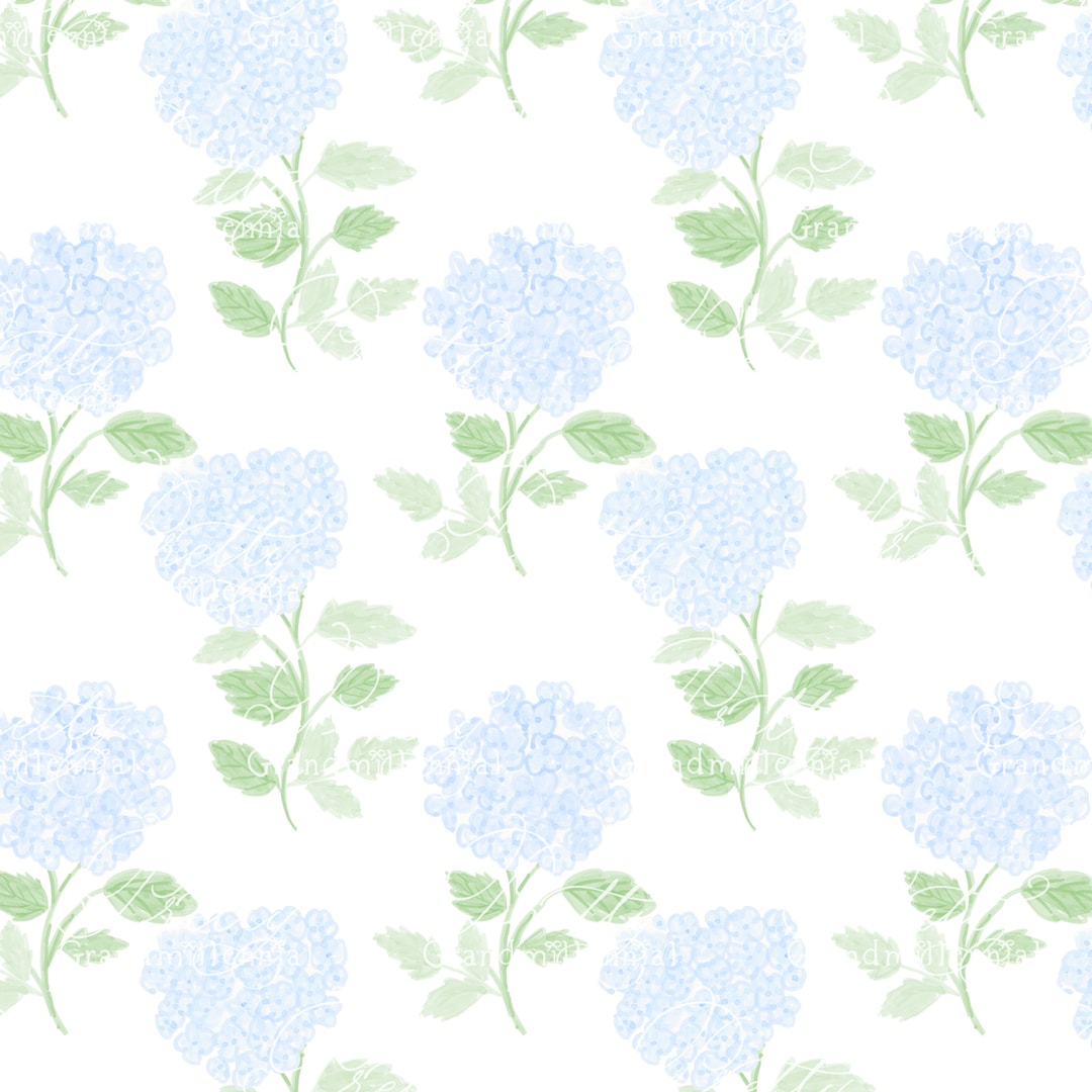 Hydrangea Pattern, Hydrangea Clipart, Watercolor Hydrangea Patterns ...