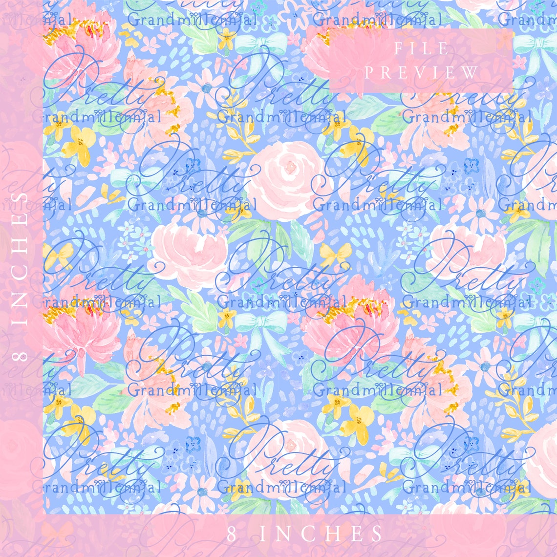 Grandmillennial Floral Pattern Watercolor Flowers Pattern - Etsy