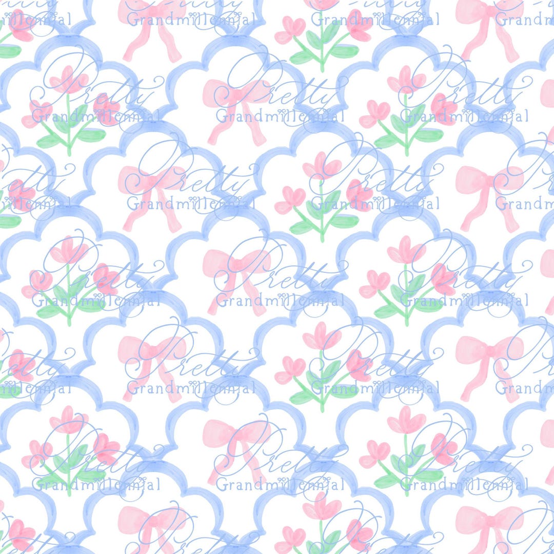 Preppy Pattern, Trellis Spring Pattern, Floral Pattern, Grandmillennial ...