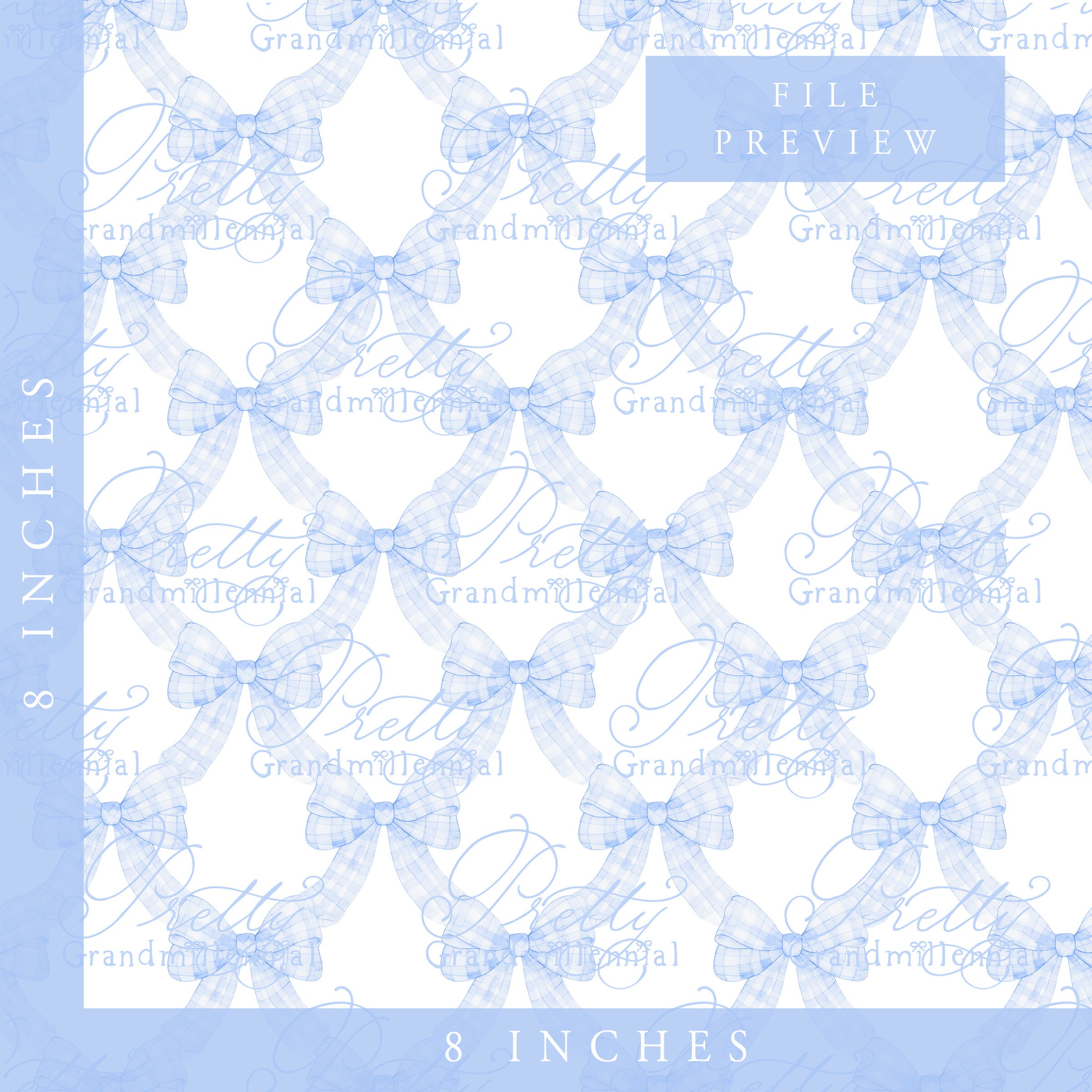 Ribbonerie Pattern, Seamless Pattern, Bow Pattern, Gingham Bows Pattern ...