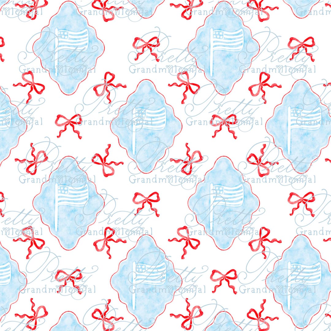 Preppy Patriotic Pattern, Seamless Independence Day Pattern ...