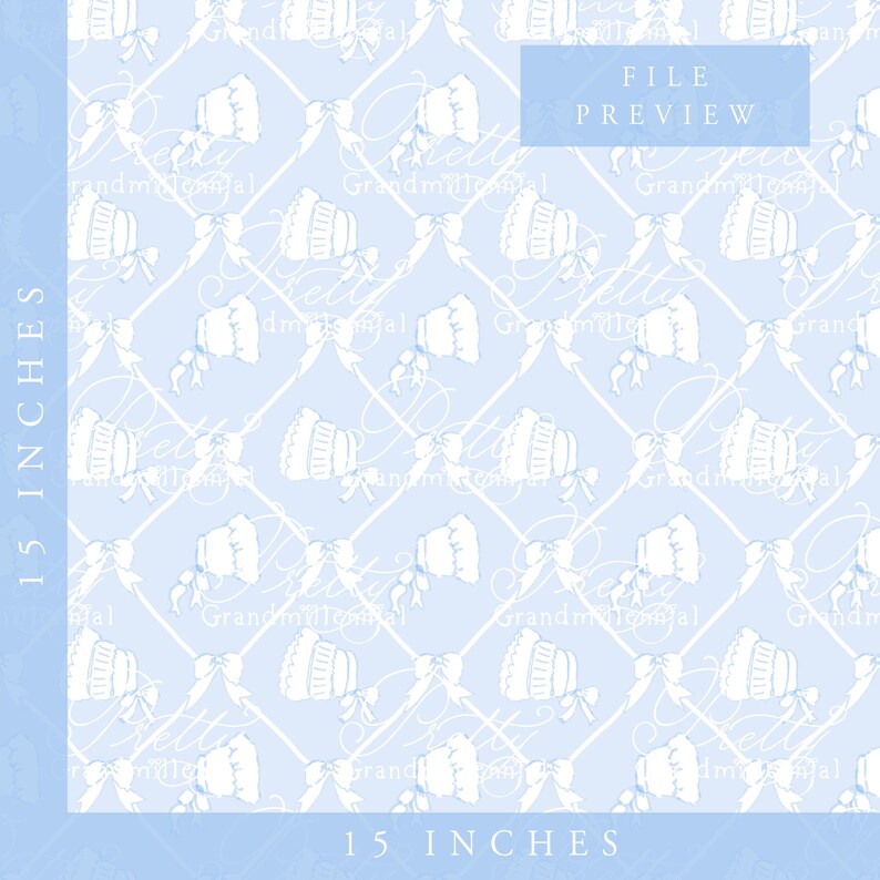 Preppy Grandmillennial Bonnets Pattern, Coquette Bonnet Pattern ...