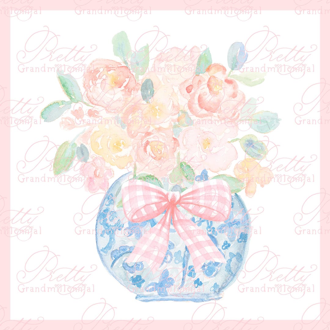 Watercolor Ginger Jar Vase, Chinoiserie Ginger Jar, Chinoiserie Clipart ...