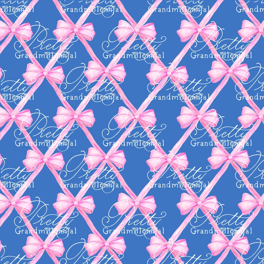 Ribbons Trellis Pattern, Seamless Pattern, Bow Pattern, Seamless ...