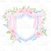 Watercolor Double Gingham Bow Crest, Wedding Crest, Watercolor Crest ...