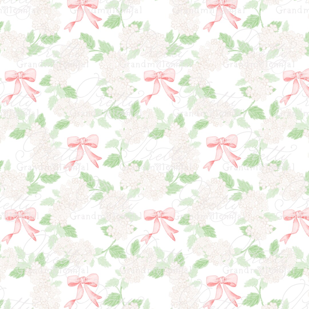 Christmas Hydrangea Pattern, Hydrangeas, Watercolor Hydrangea Patterns ...