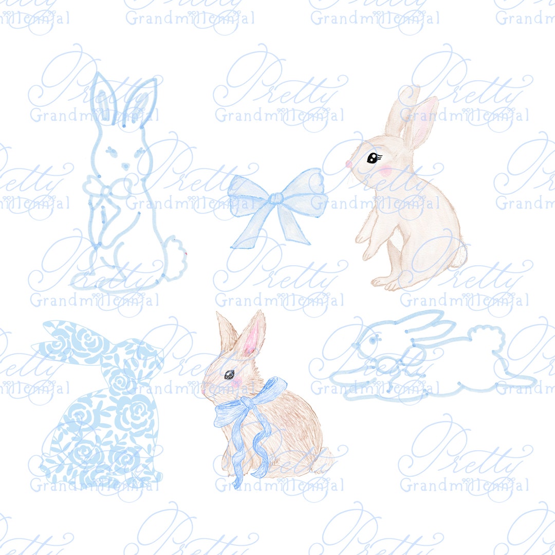 My Easter Bunny Clipart Collection, Easter Bunny Clipart, Watercolor ...