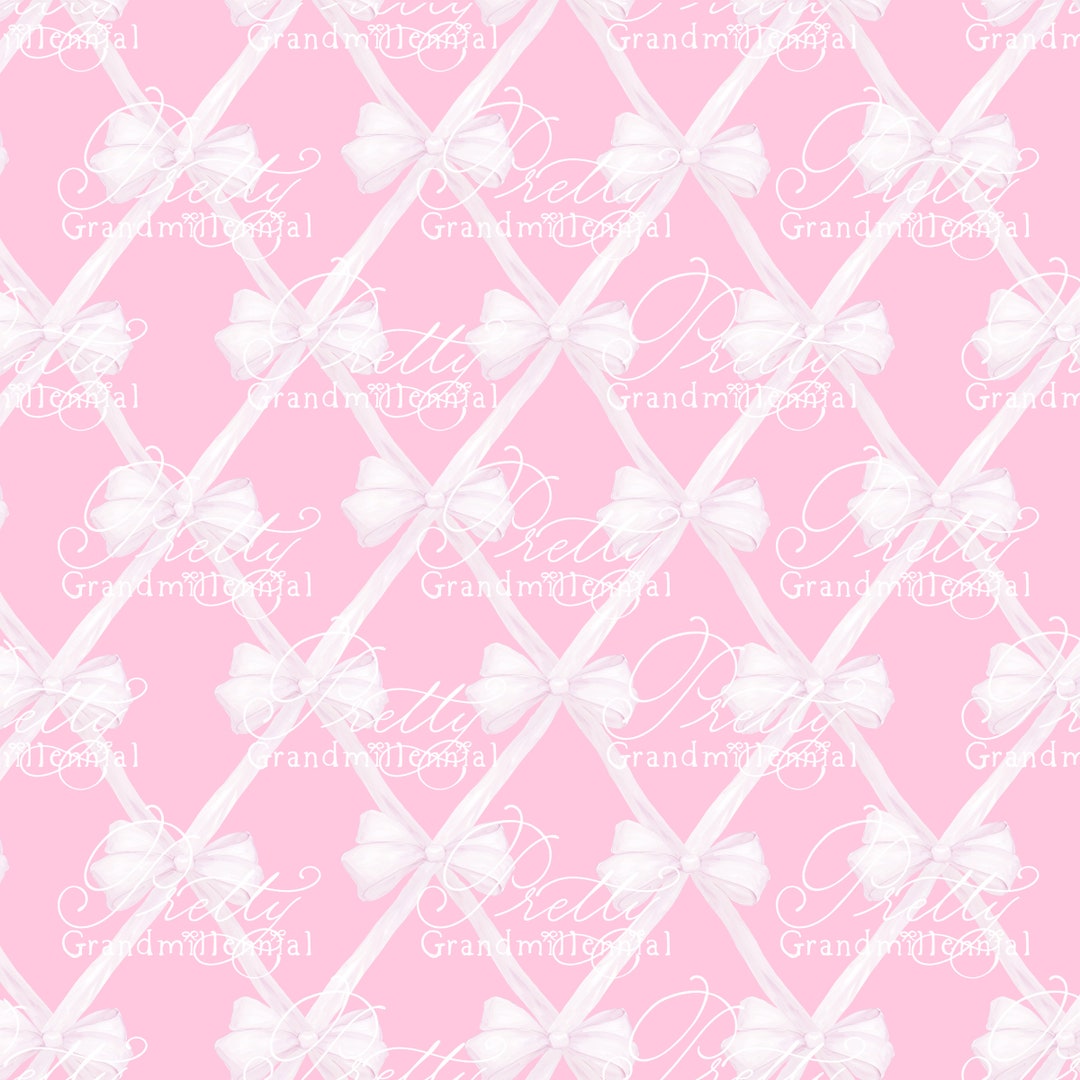 Ribbons Trellis Pattern, Seamless Pattern, Bow Pattern, Seamless ...