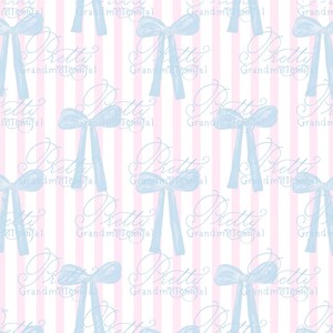 Preppy Coquette Pattern, Grandmillennial Bows Pattern, Seamless Pattern ...