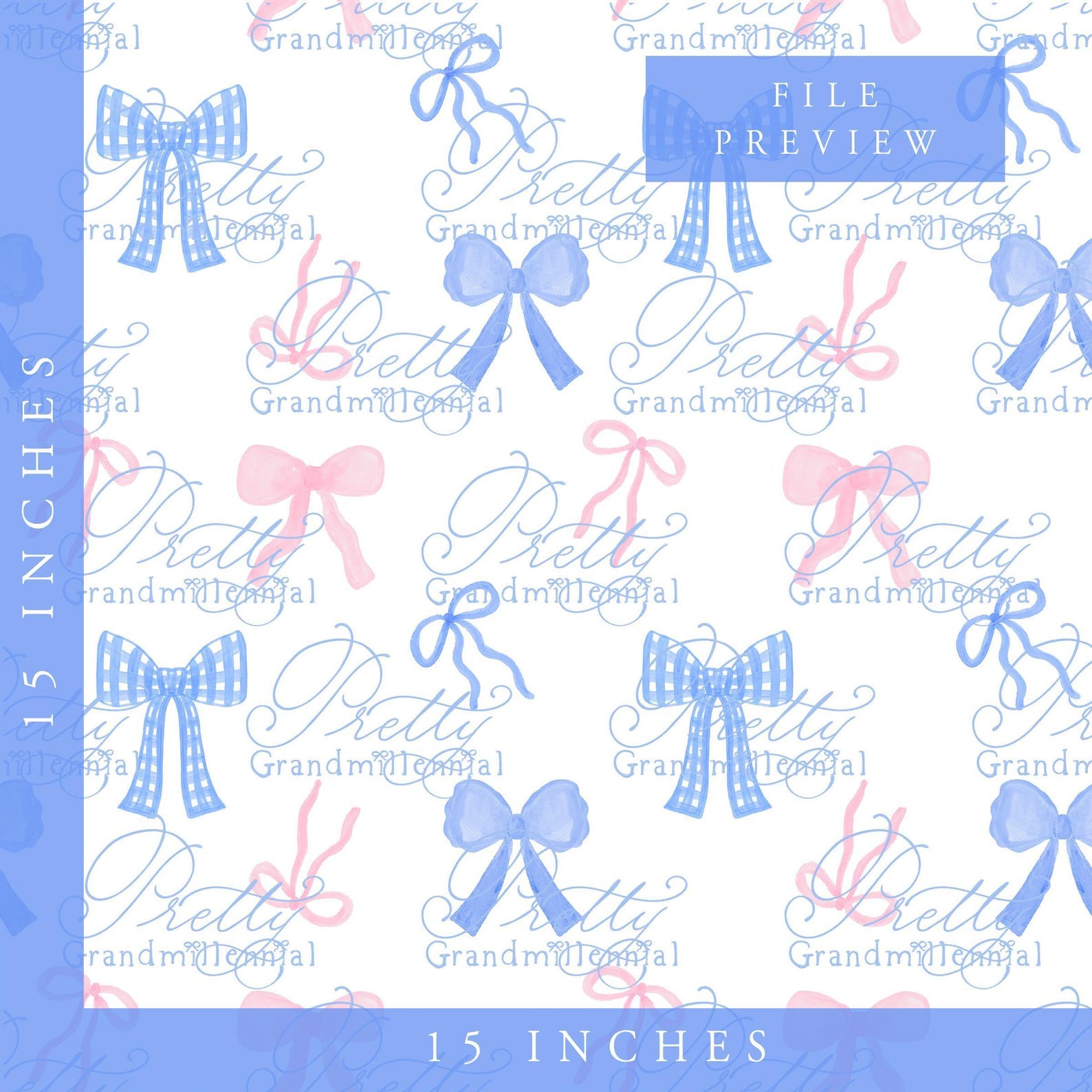 Preppy Pattern, Bows Pattern, Bows Coquette Pattern, Grandmillennial ...