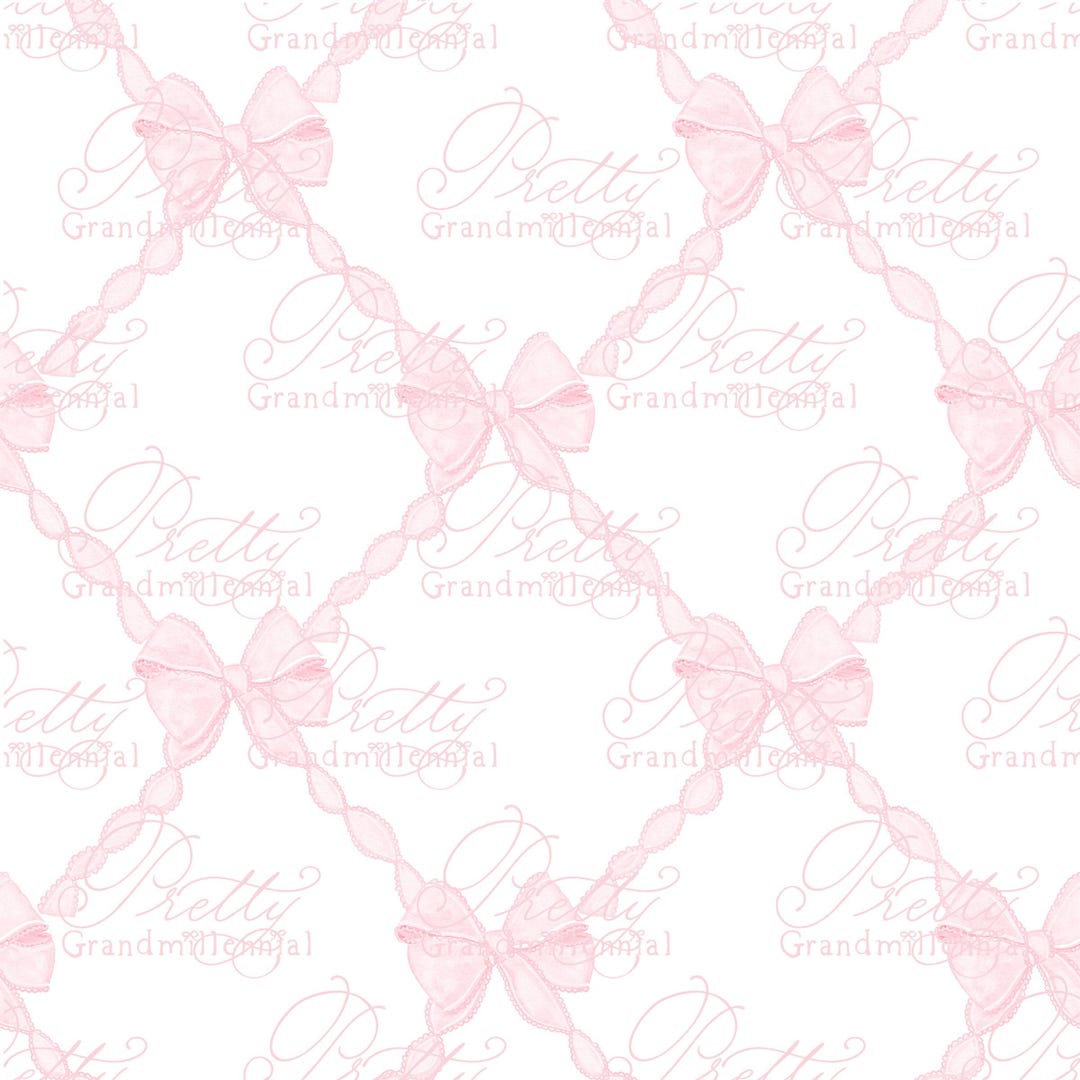 Ribbons Trellis Pattern, Seamless Pattern, Bow Pattern, Seamless ...