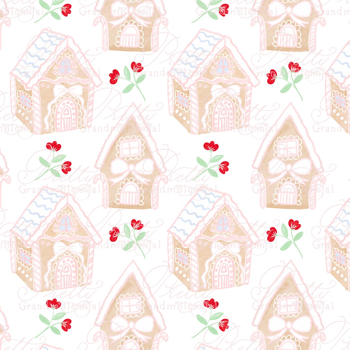 Cute Gingerbread House Seamless Pattern Christmas Patterns - Etsy