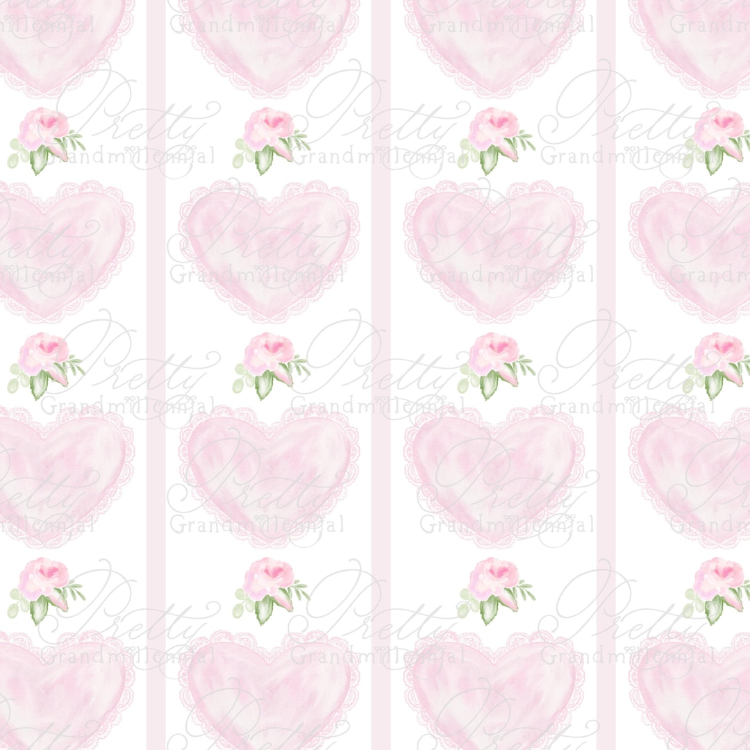 Valentine's Day Heart Stripes Pattern, Watercolor Hearts, Hearts ...