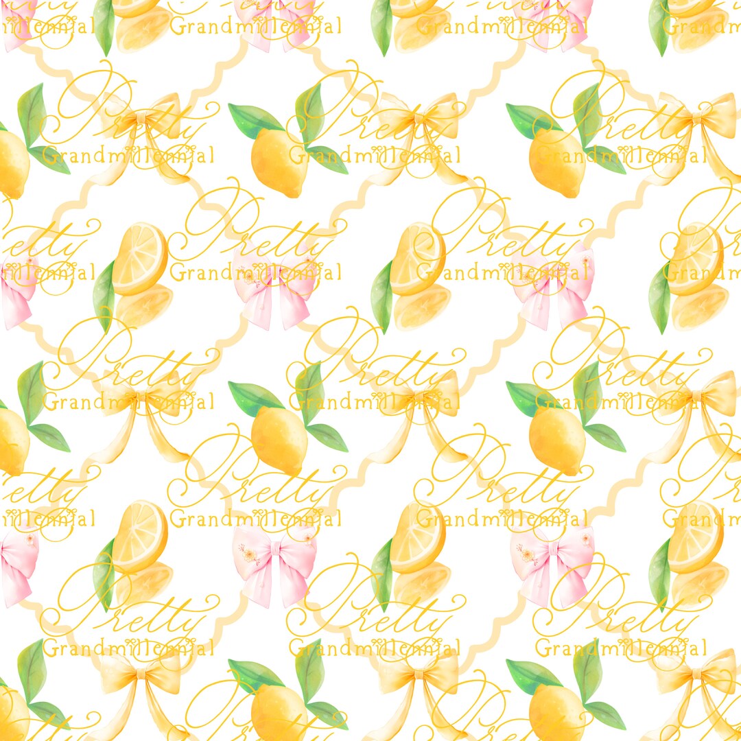 Lemon Print, Summer Pattern, Grandmillennial Pattern, Pretty ...