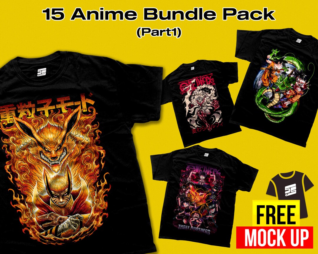 15 Anime Design Bundle Pack Anime Design Digital Download DTF Ready ...