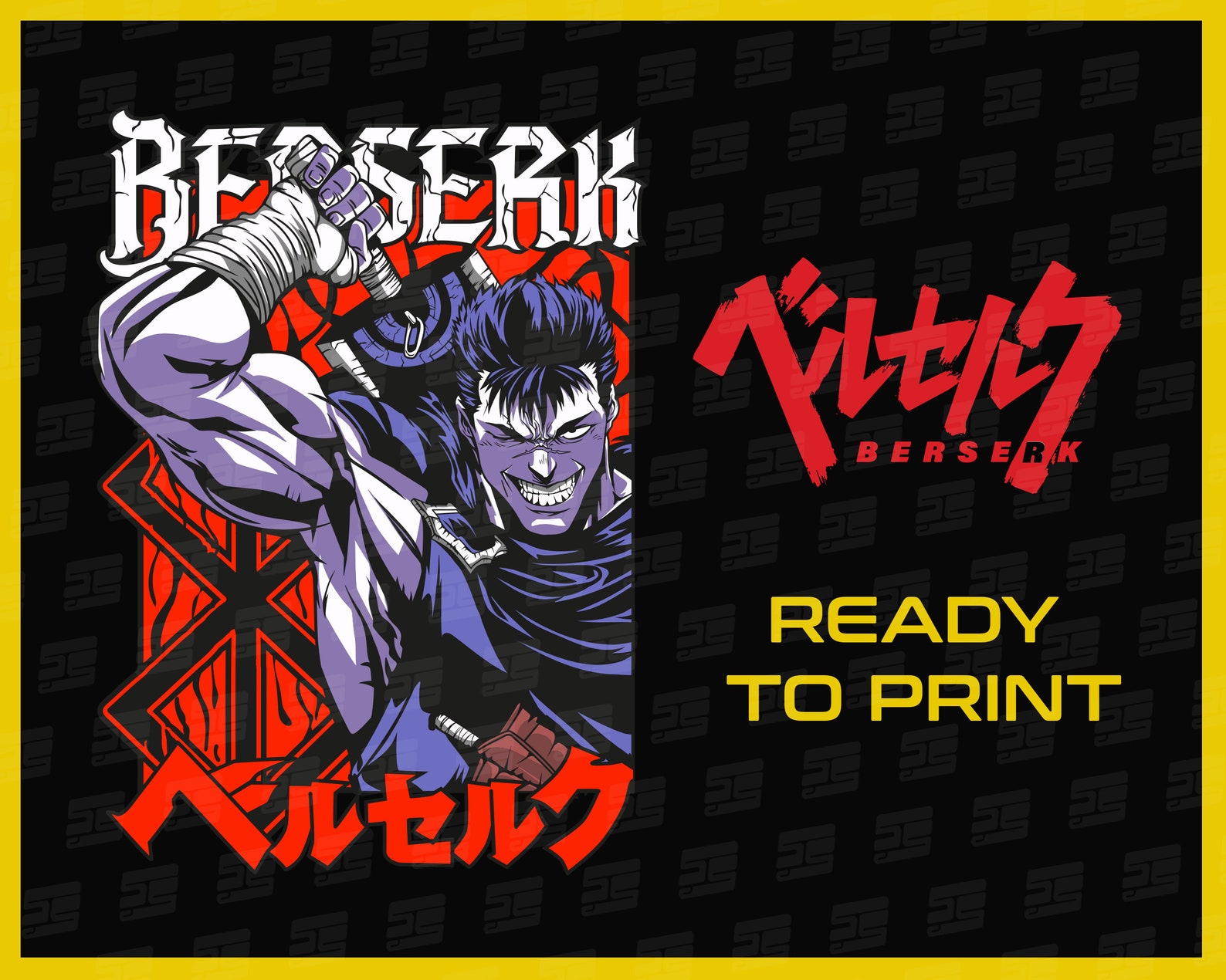 Berserk Digital Download T-shirt Design | Anime Design | Digital ...