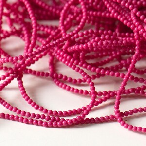 Hot Pink Bead String, 2mm Bright Pink Beads, Jewellery Making Bead ...