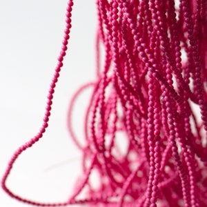 Hot Pink Bead String, 2mm Bright Pink Beads, Jewellery Making Bead ...