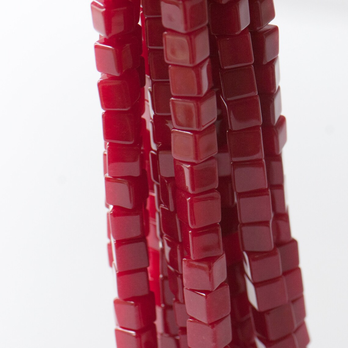 Red Square Jade Bead String 8mm Square Jade Beads Bright Red - Etsy