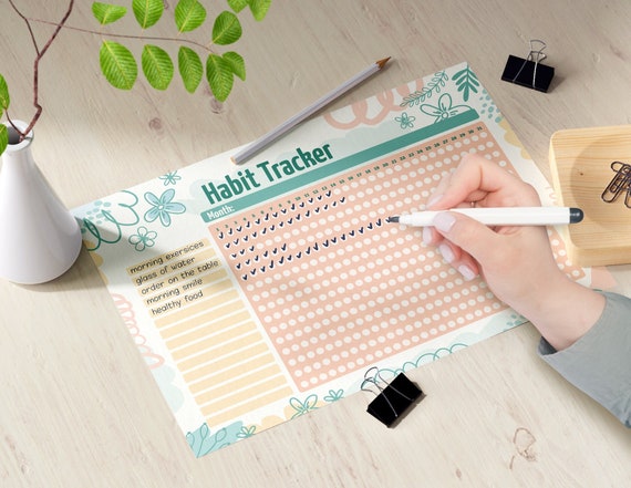 Daily Habit Tracker Printable File Habit Tracker Journal - Etsy