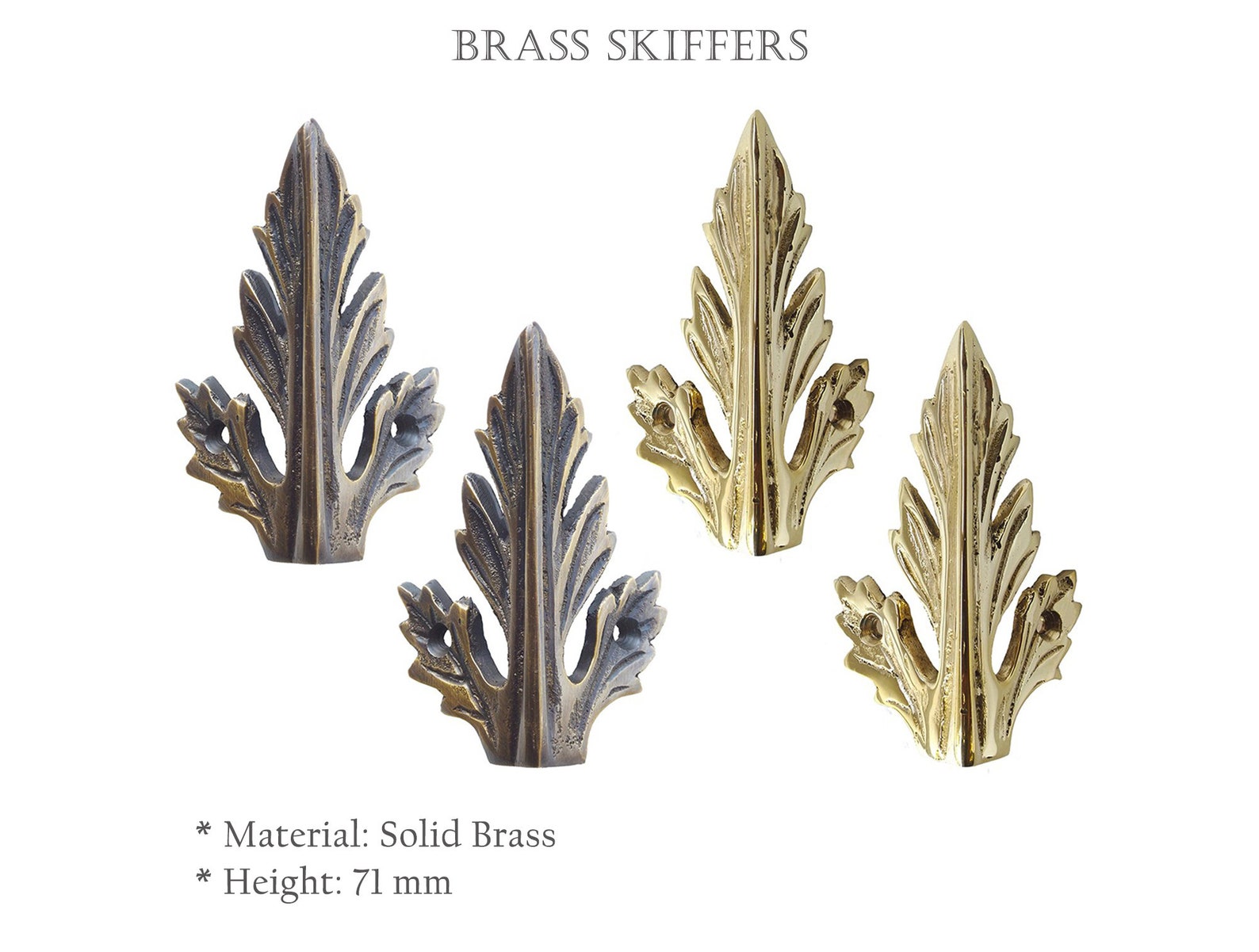 69mm SET of Solid Brass Corner Protector Brass Skiffer, Vintage Corner ...