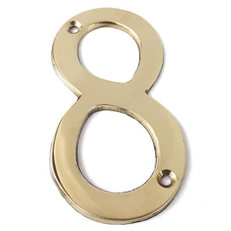 7.4" Set of Vintage Solid Brass Number Letters, Old Style Brass Large ...