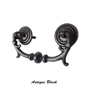 90mm Set of Vintage Solid Brass Bail Drawer Pulls, Round Rosette Drop Bail Handle Pulls, Brass ...