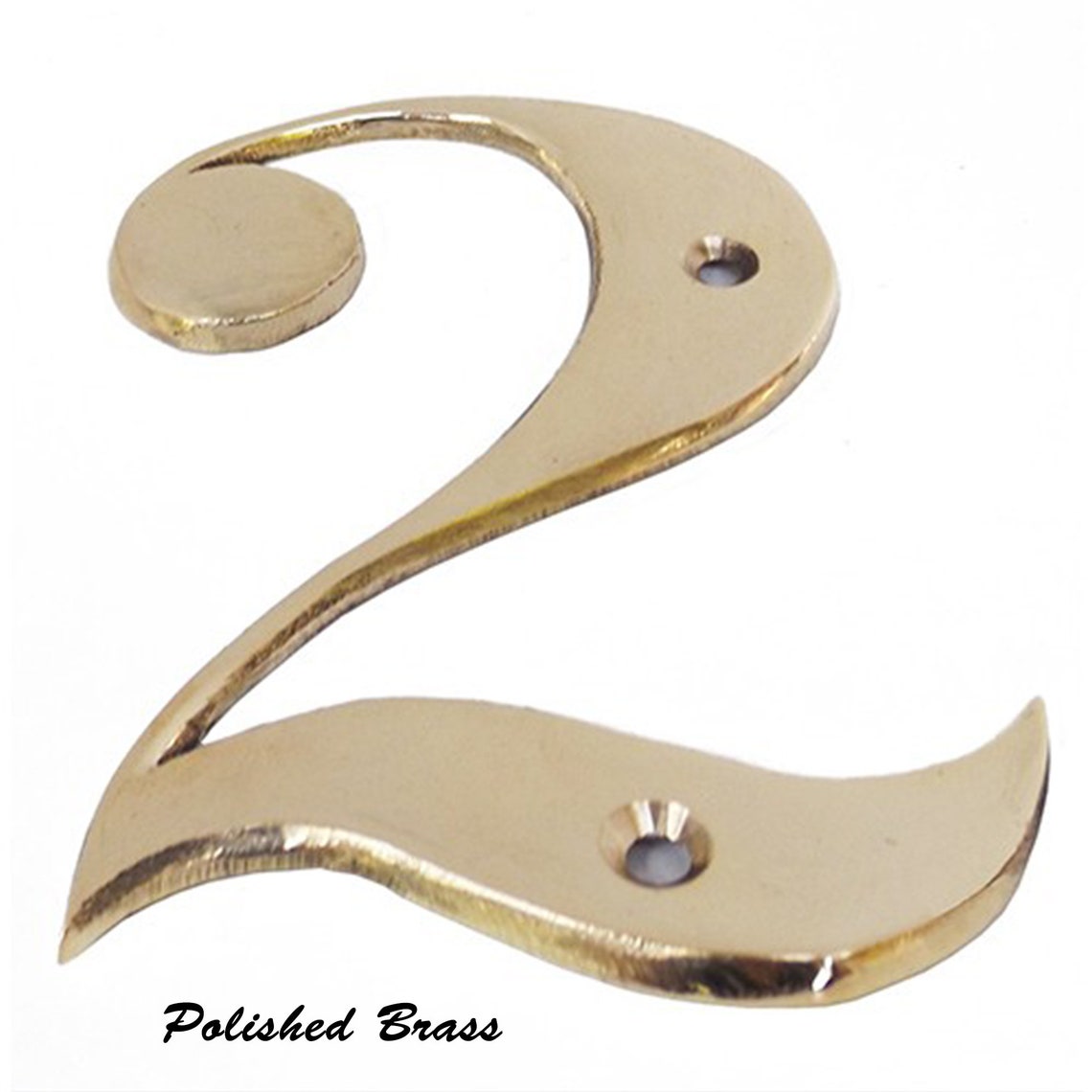 4 Set of Vintage Solid Brass Number Letters, Dark Classic Style Brass ...