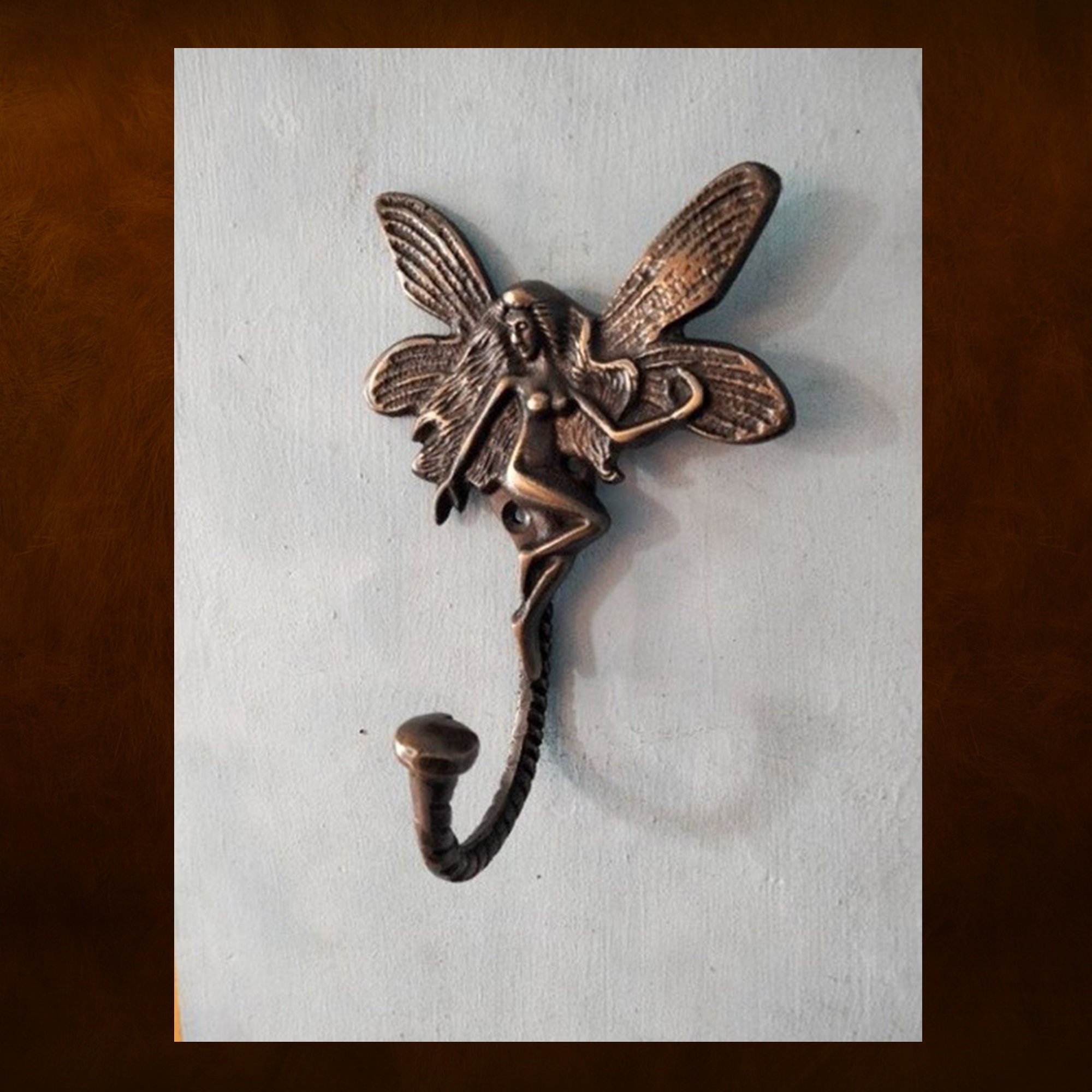 4.7 Antique Beauty Naked Fairy Elf Hook Hanger Solid Brass Vintage Strong Wall Mount Hook ...