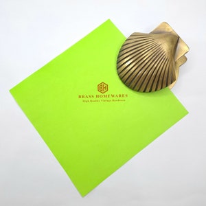 2.8" Vintage Solid Brass Shell Desk Note Book Binder Antique Paper Clip ...
