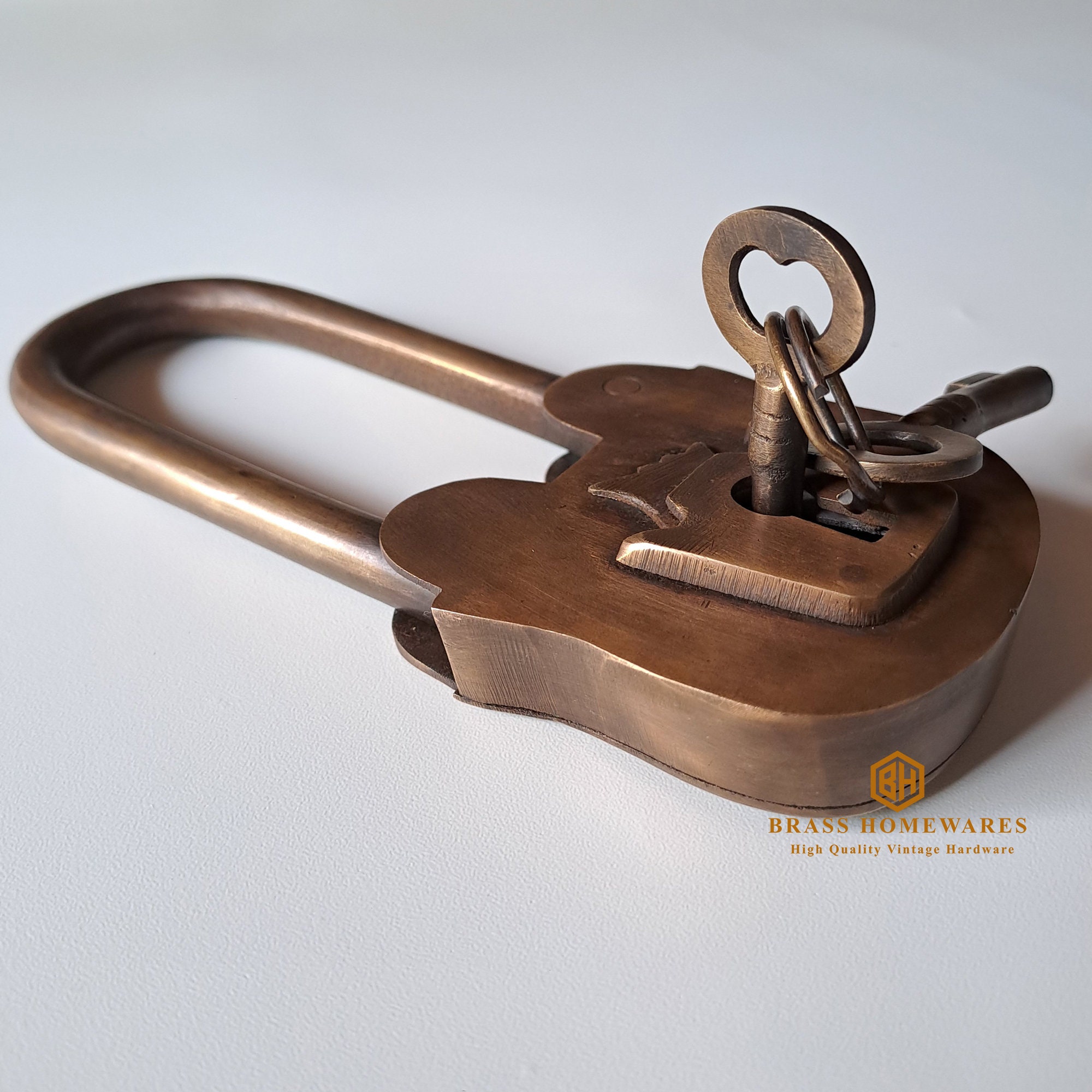 7.3 Victorian Vintage PADLOCK Solid Brass, Brass Padlock Set, Antique ...