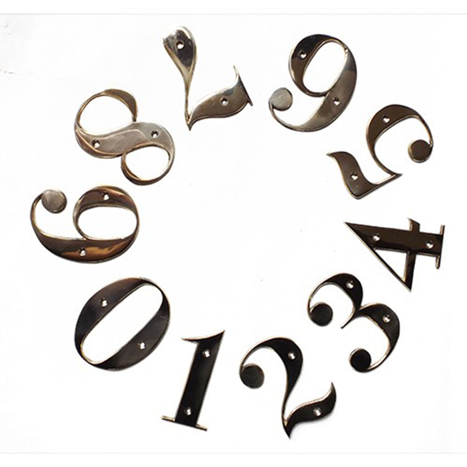 4 Set of Vintage Solid Brass Number Letters, Dark Classic Style Brass ...