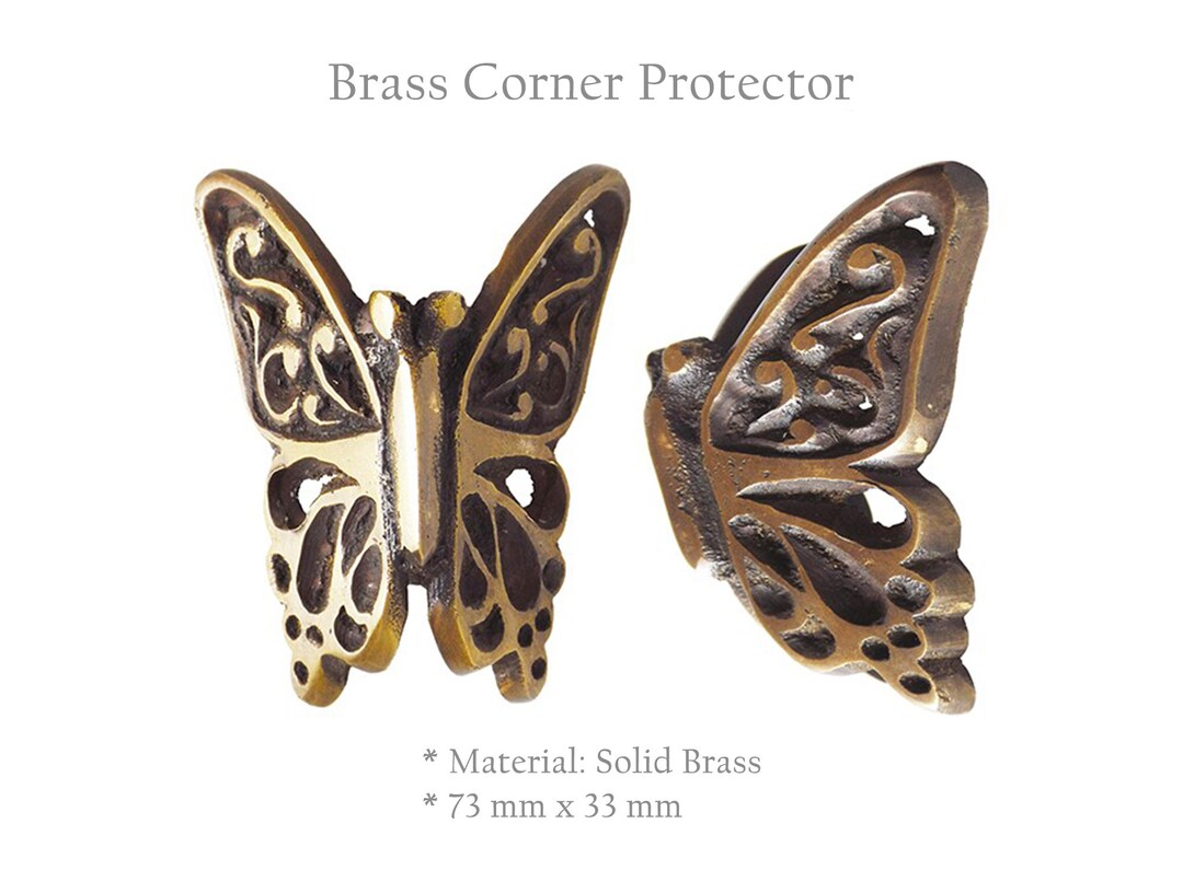 73mm SET of Vintage Solid Brass Butterfly Corner Protector Brass ...