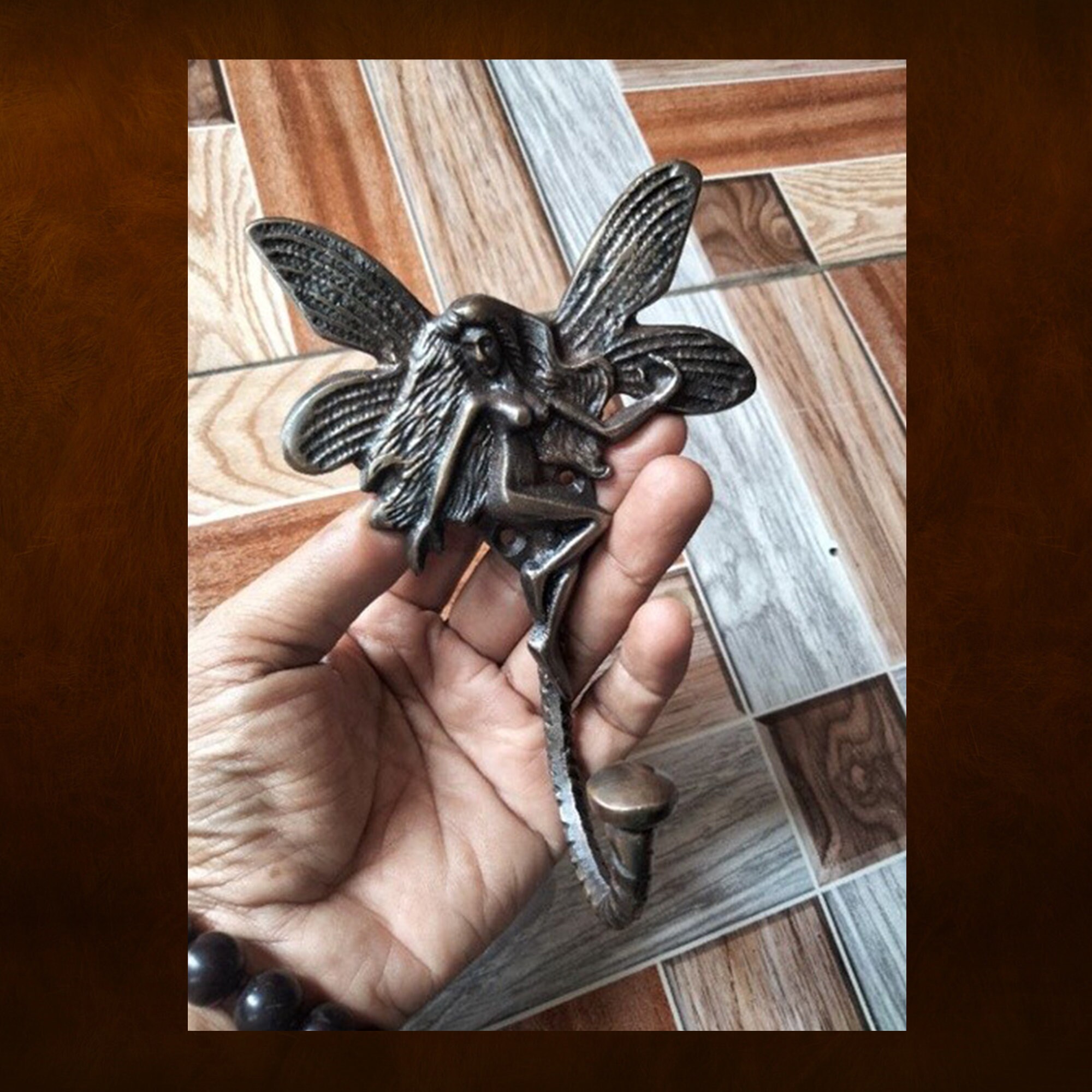 4.7 Antique Beauty Naked Fairy Elf Hook Hanger Solid Brass Vintage Strong Wall Mount Hook ...