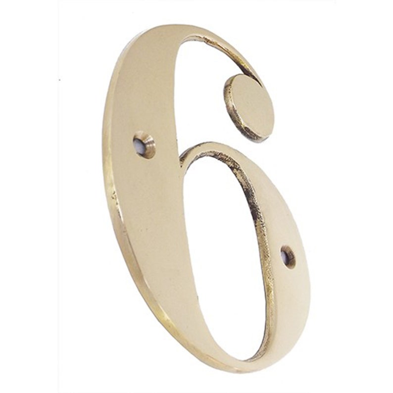 4 Set of Vintage Solid Brass Number Letters, Dark Classic Style Brass ...