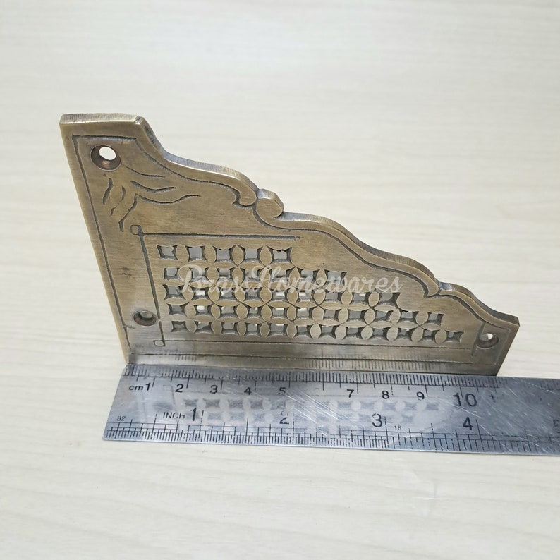 4.3 SET of Solid Brass Decorative Corner Plate Protector / Geometric B ...