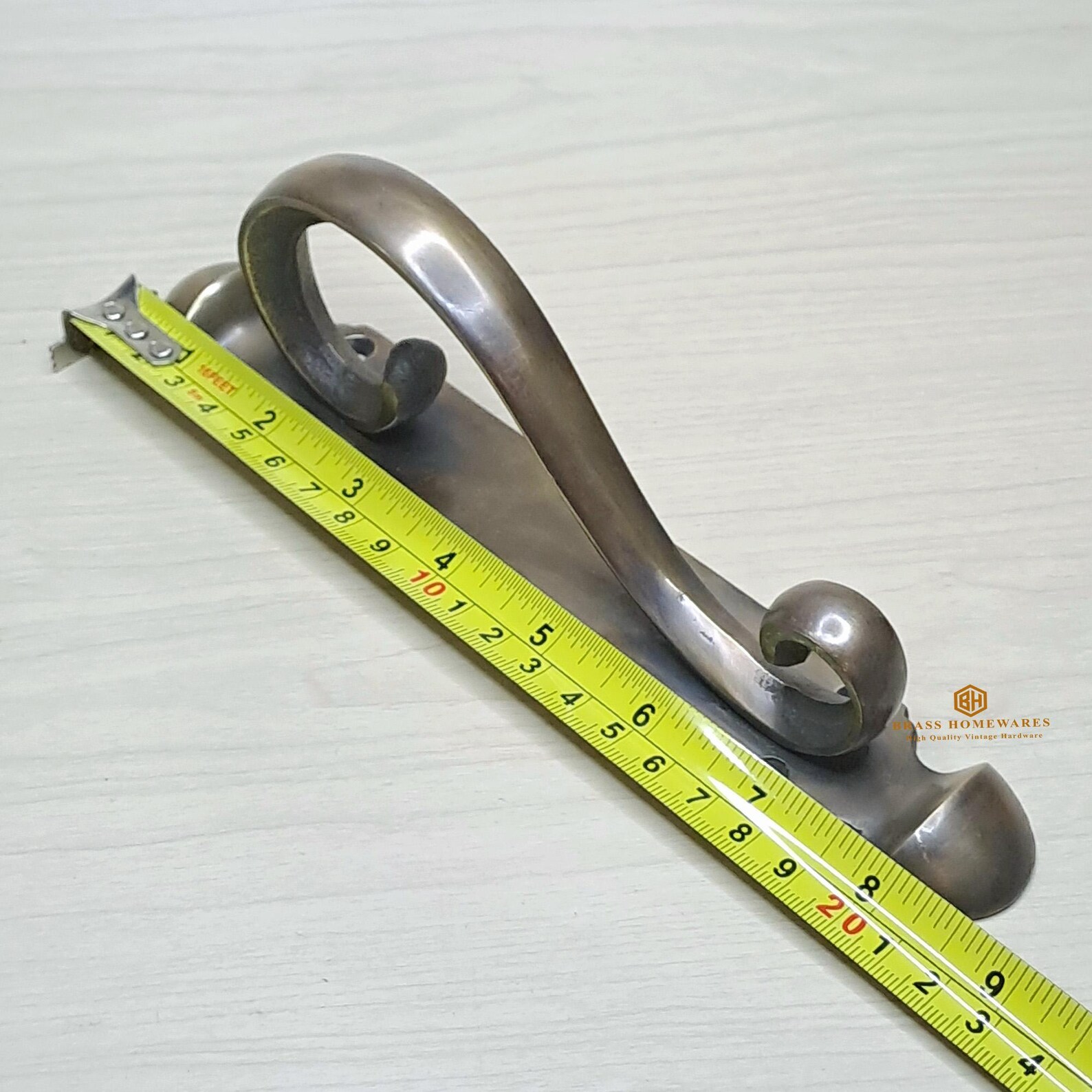 8.6" Pair of Vintage Brass Door Handle Pull, Antique Victorian Torpedo ...