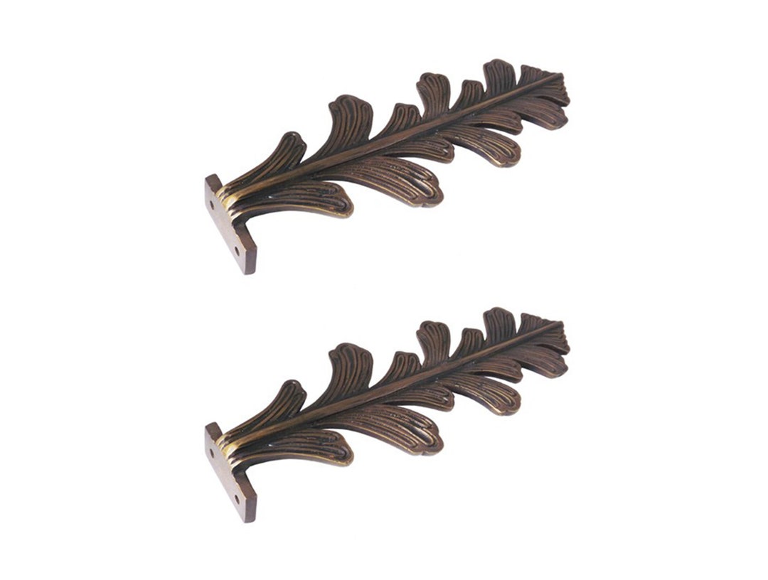 2pcs Vintage 2D Fern Box Corner Protector, Solid Brass Decorative ...