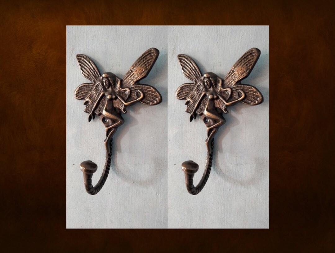 4.7 Antique Beauty Naked Fairy Elf Hook Hanger Solid Brass Vintage ...